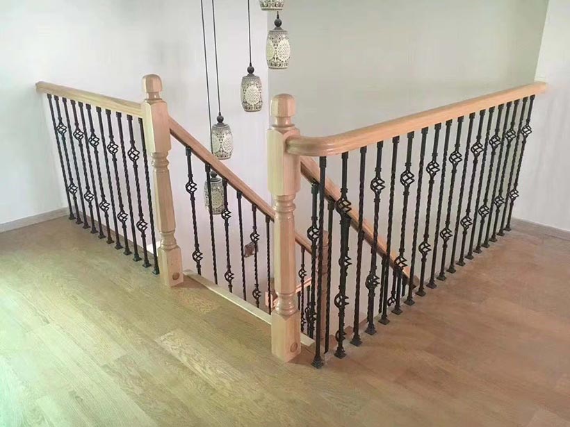 Indoor Staircase Corridor Curved Railing Wrought Iron Balustrades For ...